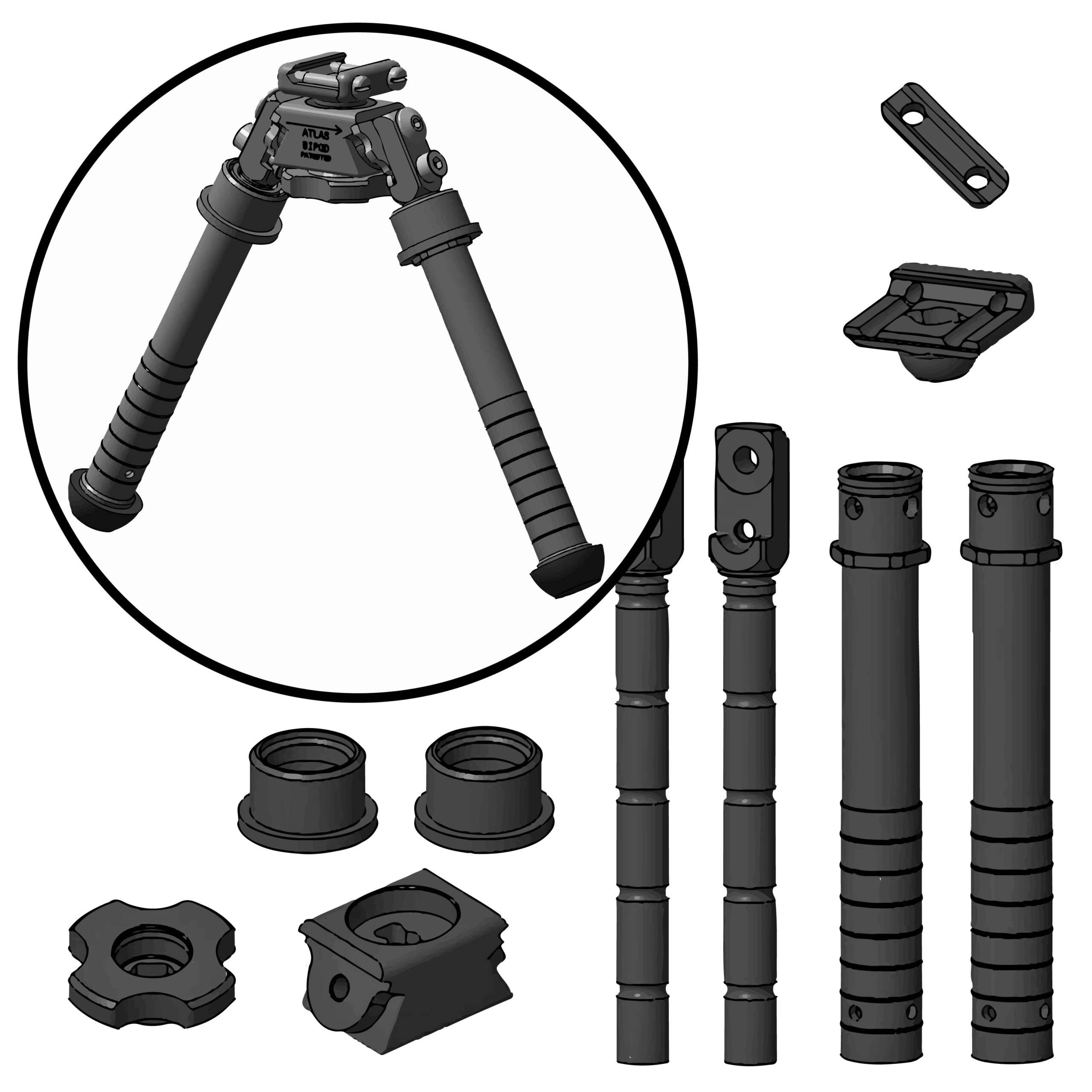 V8 Atlas Bipods - Unassembled | B&T Industries
