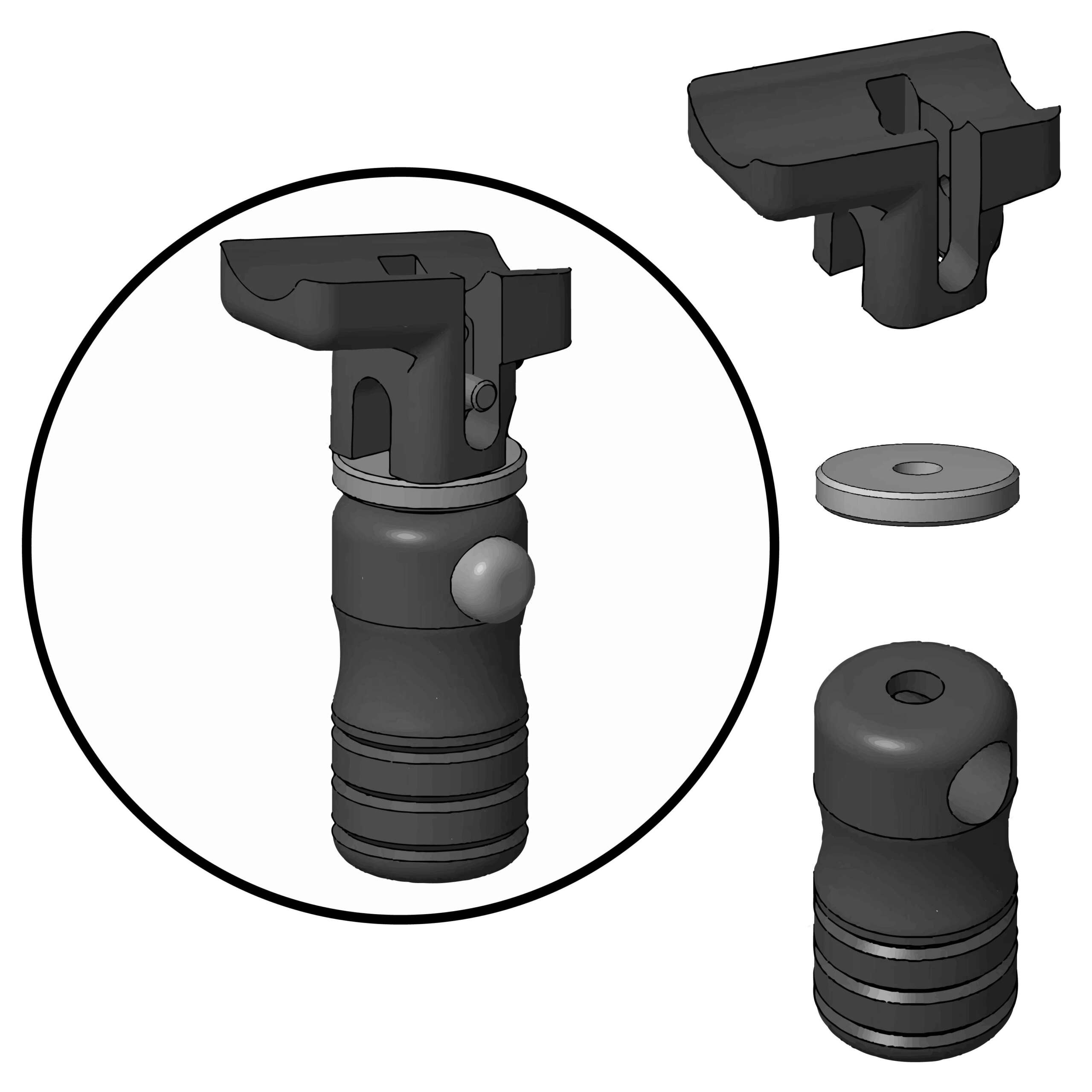 Stud Mount Accu-Shot Monopods - Unassembled | B&T Industries