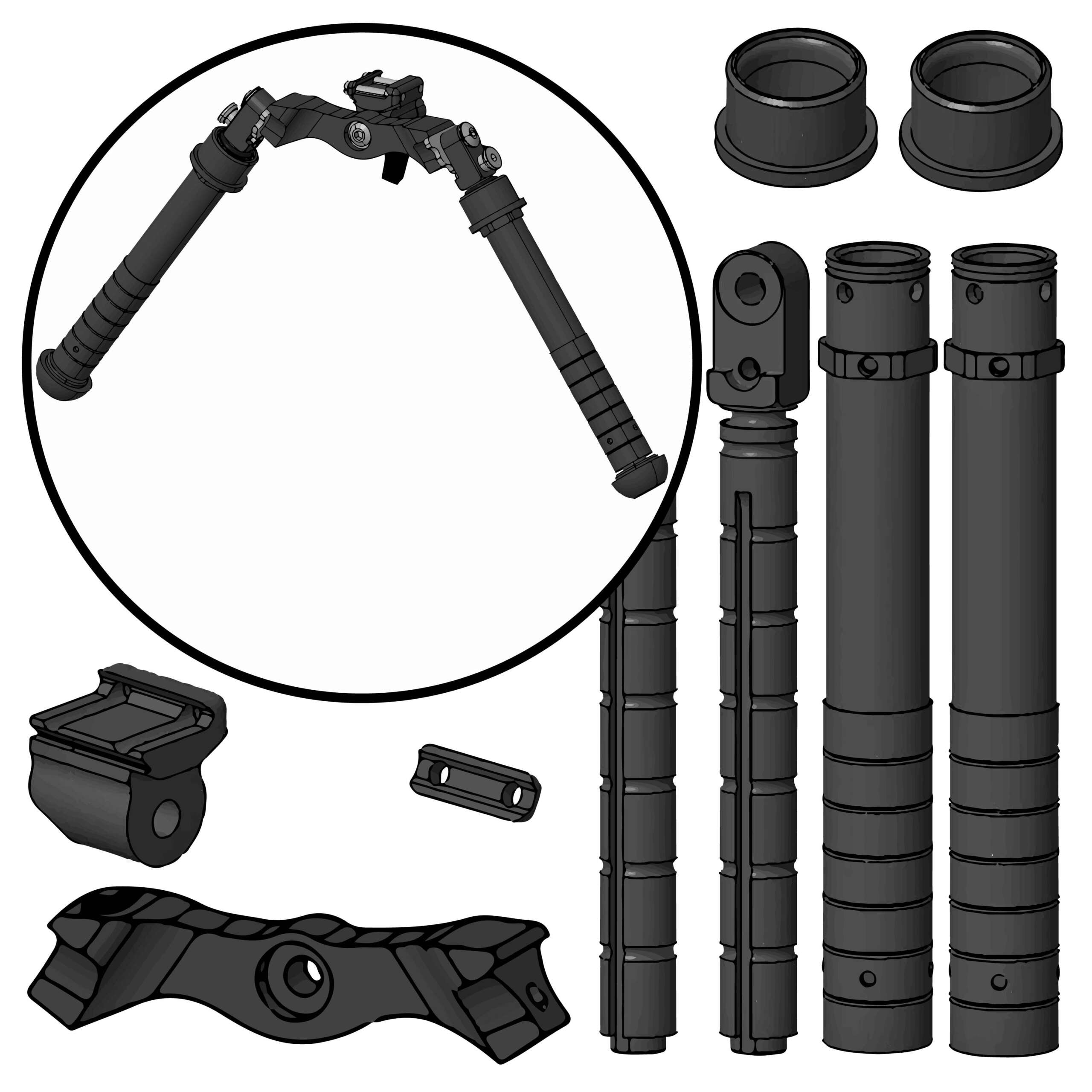 Super CAL Atlas® Bipods - Unassembled | B&T Industries