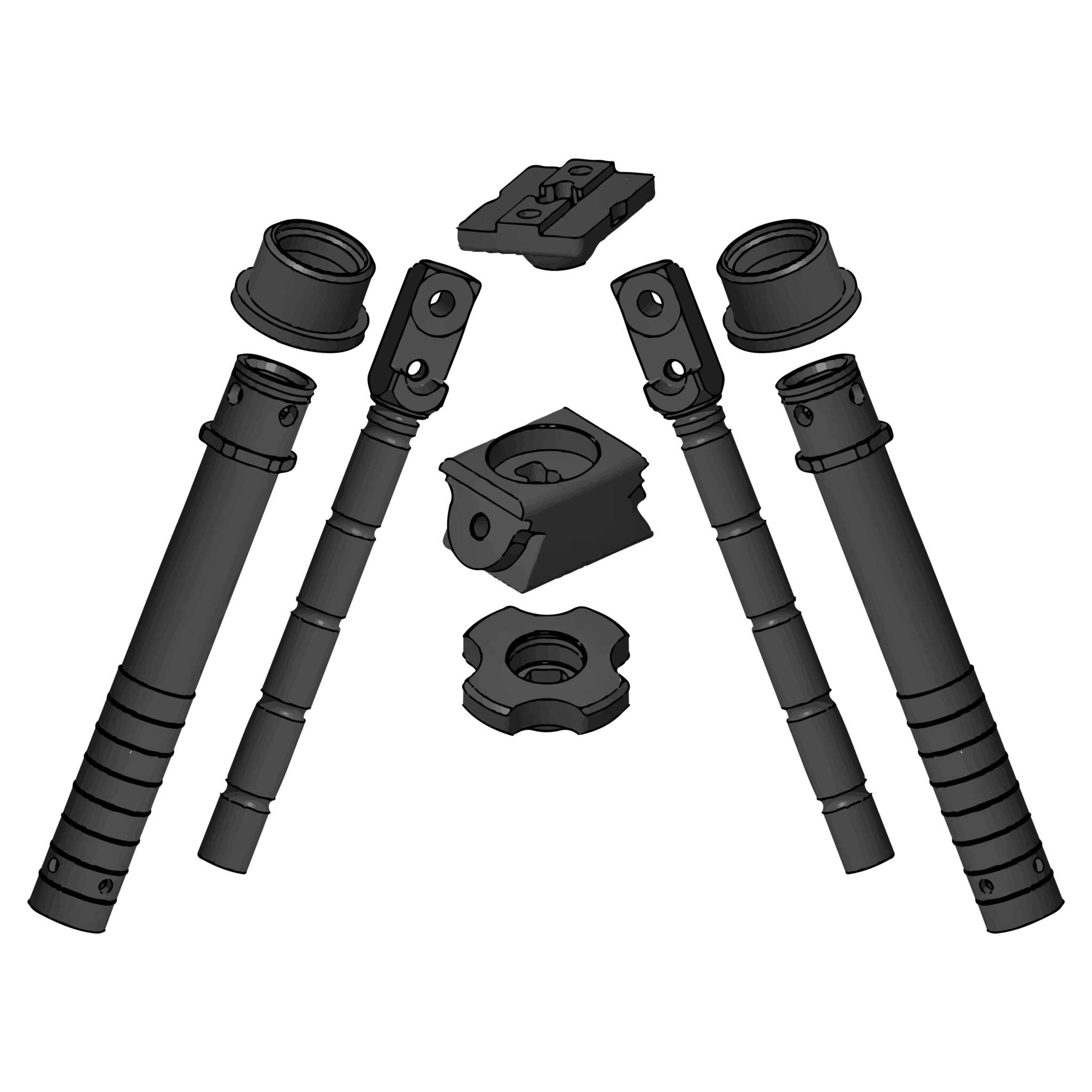 U-BT10-NC V8 Atlas Bipod: No Clamp - Unassembled | B&T Industries